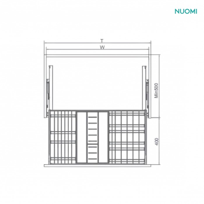Kitchen Wardrobe Hardware ENCANTO Inner Pull-Out Basket for Cutlery Tray